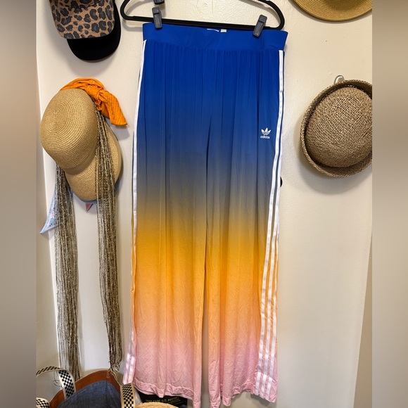 adidas | Pants & Jumpsuits | Adidas Womens Gradient Pants Blue Yellow ...